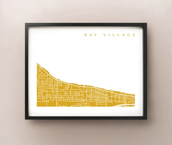 Bay Village Map Ohio Poster Print by CartoCreative on Etsy
