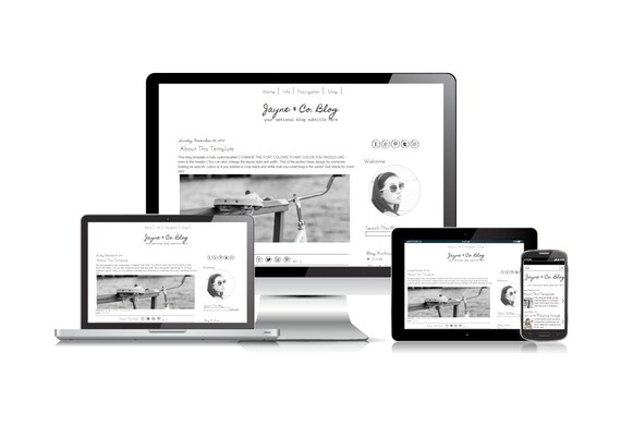 Blogger Template Black and White Blog Template Mobile
