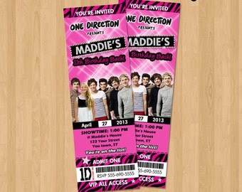 One Direction Invitation - 1D One Direction Party - One Direction ...