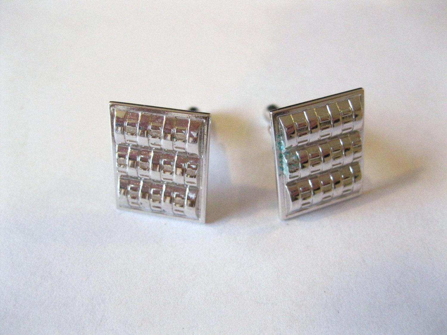 Signed Swank Silver Tone Cufflinks – Mens Cuff Links