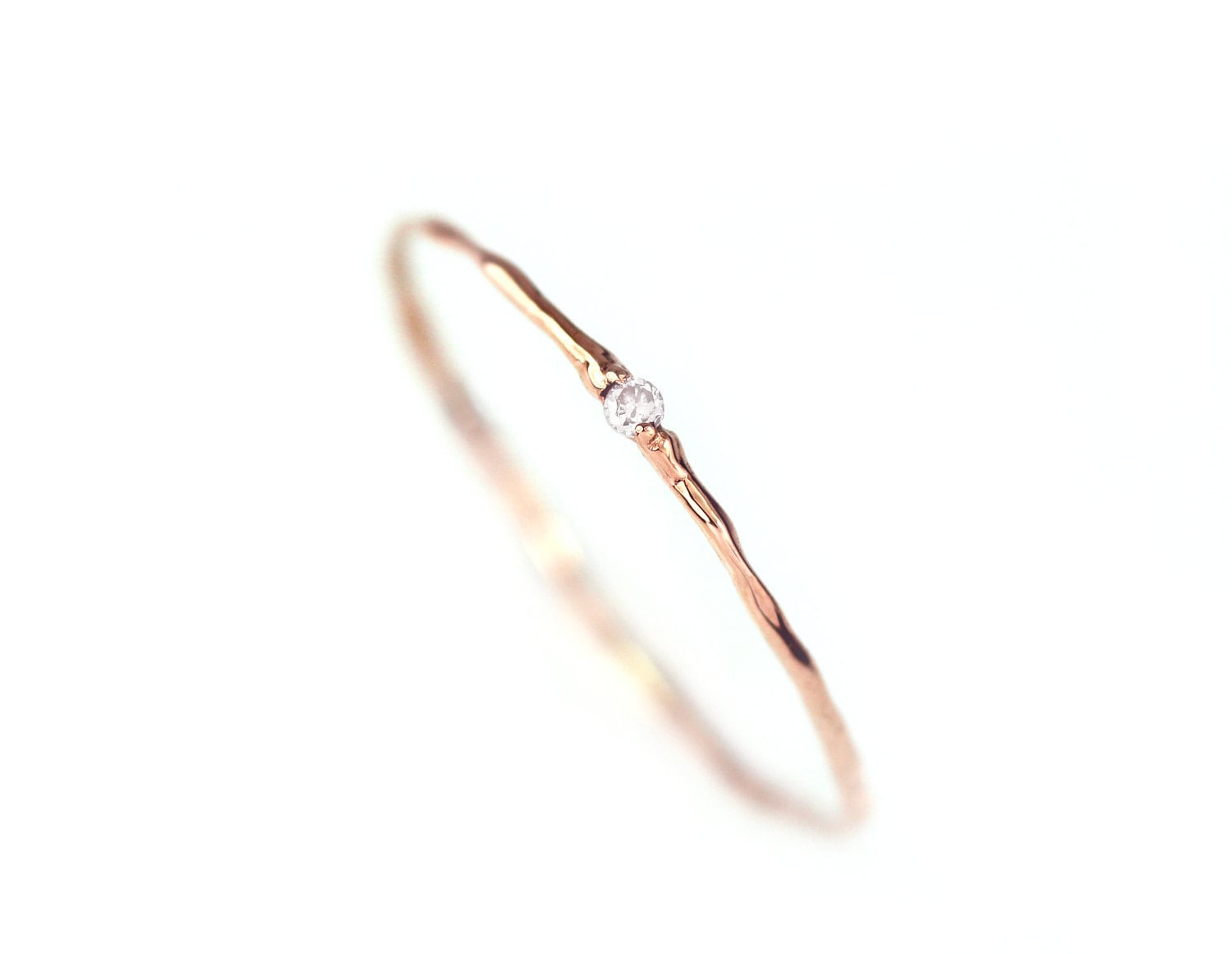Thin Gold Ring Simple Gold Ring Diamond Gold Ring Diamond