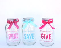 Unique give save spend related items | Etsy