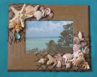 Popular items for seashell photo frame on Etsy