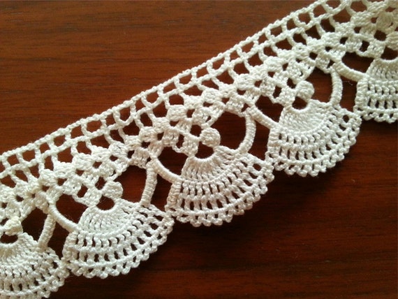 Vintage Lace Edge Crocheted Cotton Trim-crochet lace trim
