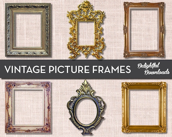 Antique Vintage Picture Frame Clip Art for Digital Collage