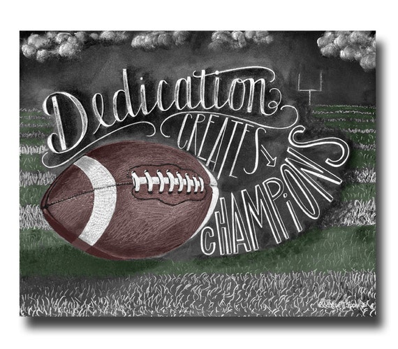 Football Decor Football Art Chalk Art Chalkboard by TheWhiteLime