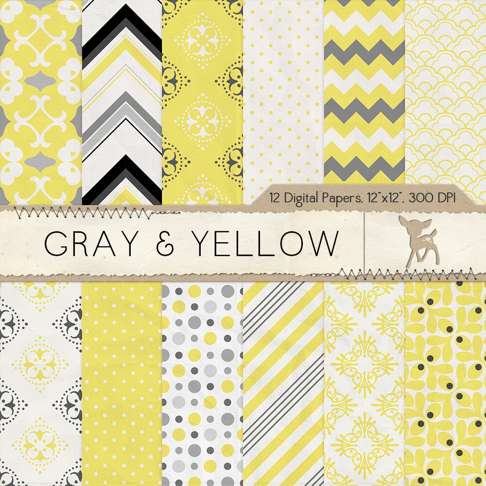 Yellow Digital Paper Yellow Scrapbook Paper by MyDearMemories