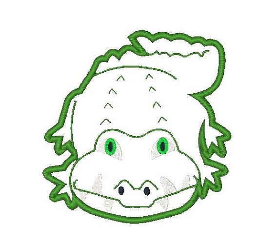 Alligator Applique Machine Embroidery Design, Alligator Design,4X4 5X7 ...