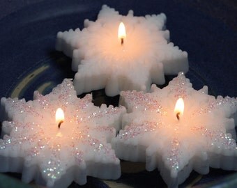 Floating Candles (snowflake) - wedding favours (x 6)