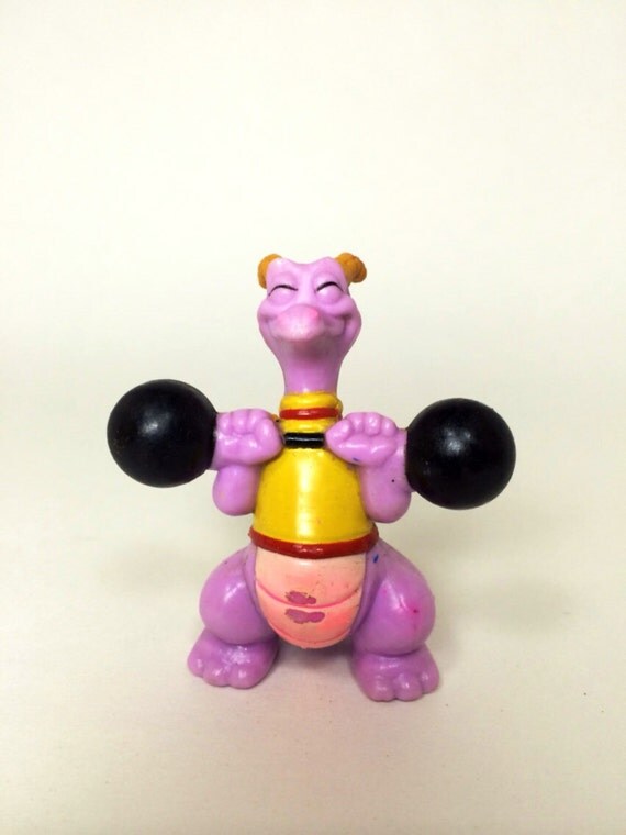 1982 Figment Weight Lifting Dragon Figure from Epcot by RetroCot