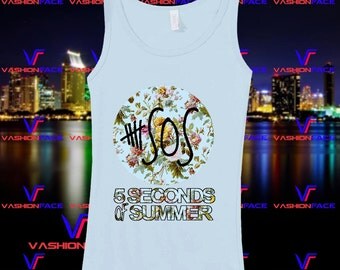 5sos logo tank top,Tank shirt,T-shirt,Crop tank,Cute shirt,Women shirt ...