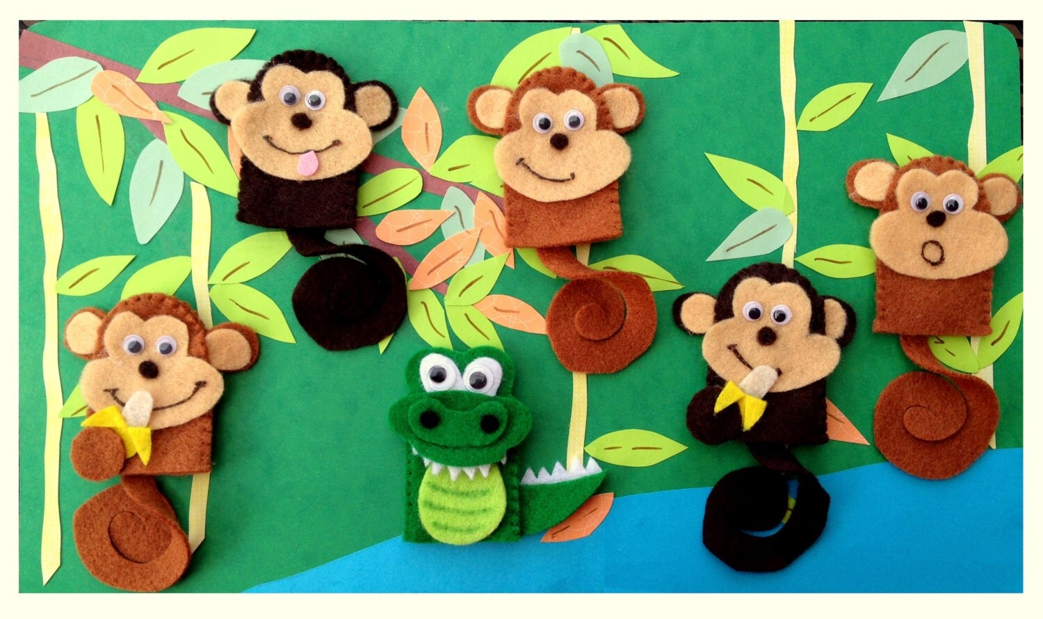 Five Little Monkeys Finger Puppet Set