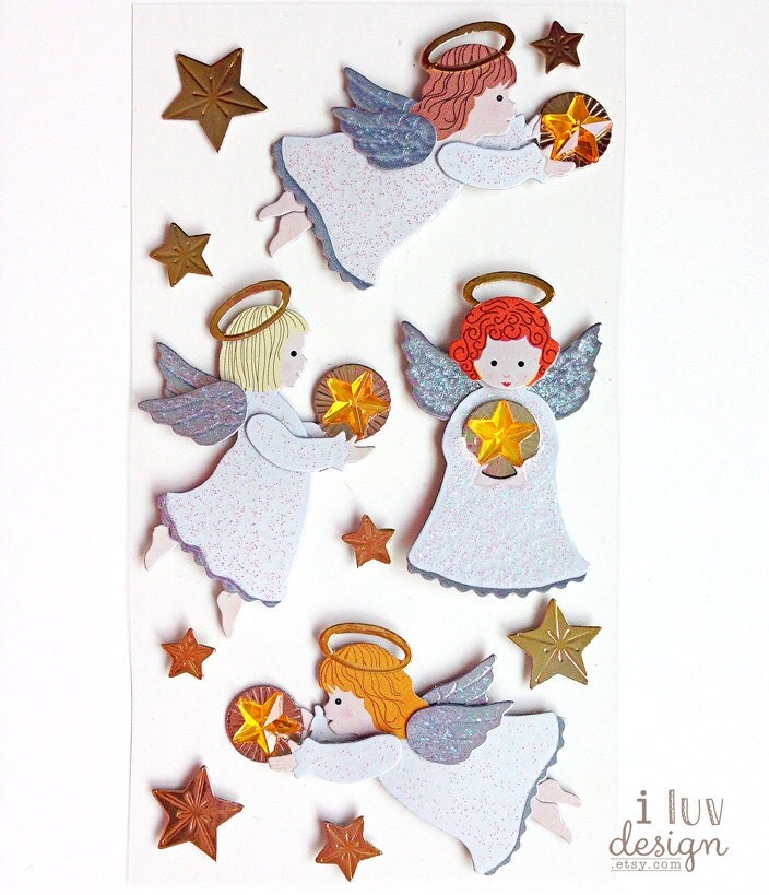 Angel Stickers • Religious Sticker • Christmas Sticker • Angel Sticker ...