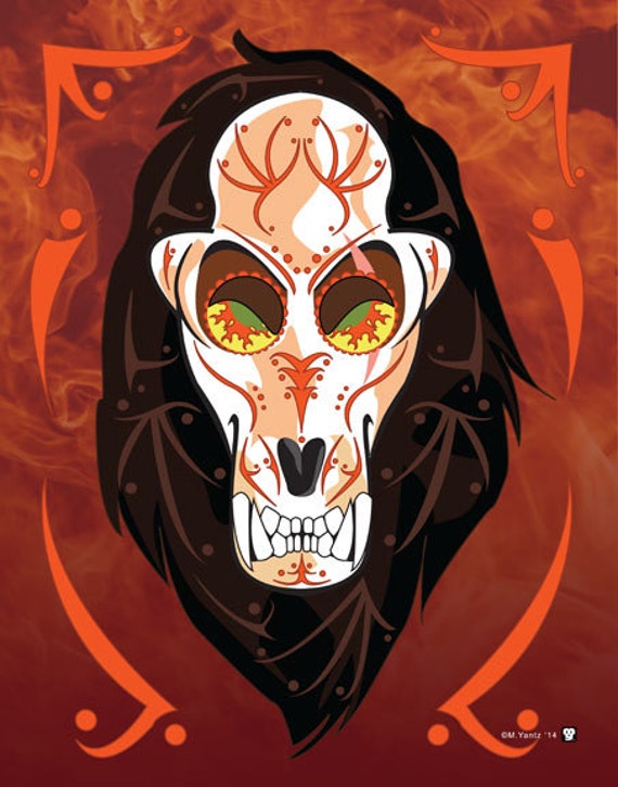 Scar Disney Villain Sugar Skull 11x14 Print