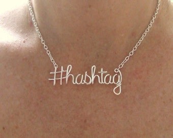 Hashtag necklace | Etsy