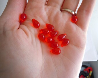 Popular items for red teardrop beads on Etsy