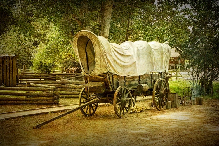 Frontier Covered Wagon at the Fort Edmonton Museum in Edmonton