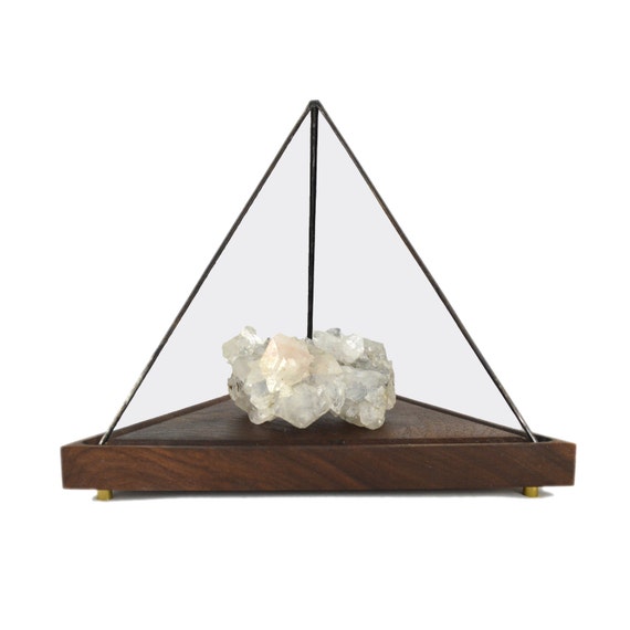 Items similar to Glass and Maple Triangle Display Case - Jewelry Box ...