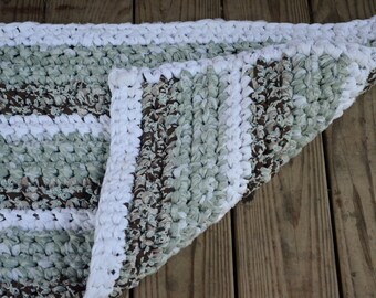 rag rug crochet rug upcycled bathroom rug housewares rustic home decor ...