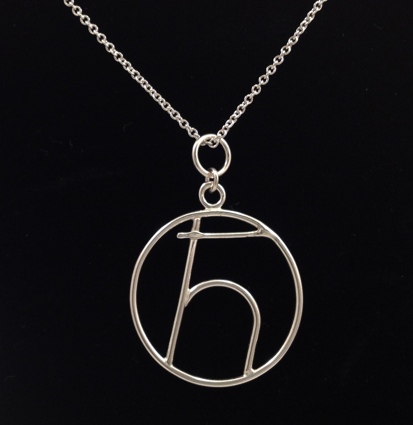 Planck's Constant Hbar Pendant in Solid Argentium Sterling