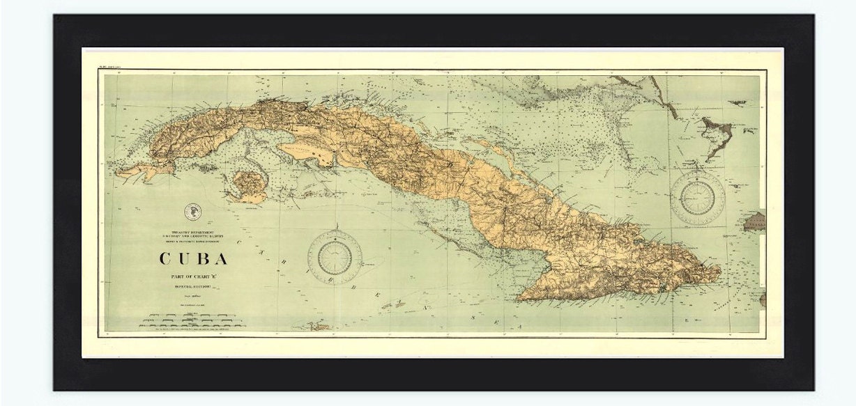Old Map of Cuba 1898 Vintage Map by OldCityPrints on Etsy