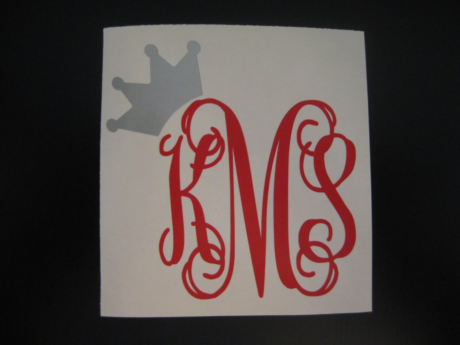 Crown Monogram Car Decal Monogram Crown Car Decal