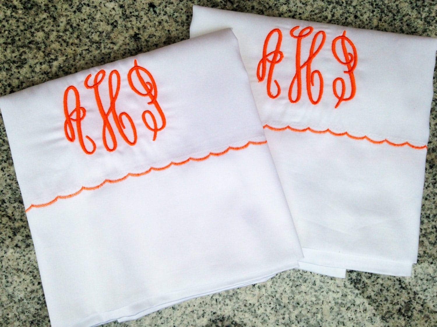 Monogram Queen Sheet Set with Custom Embroidered Border