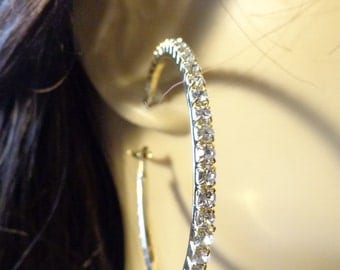 Rhinestone hoops | Etsy