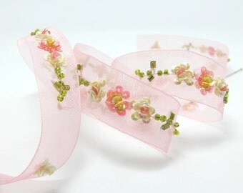 Beaded ribbon trim | Etsy