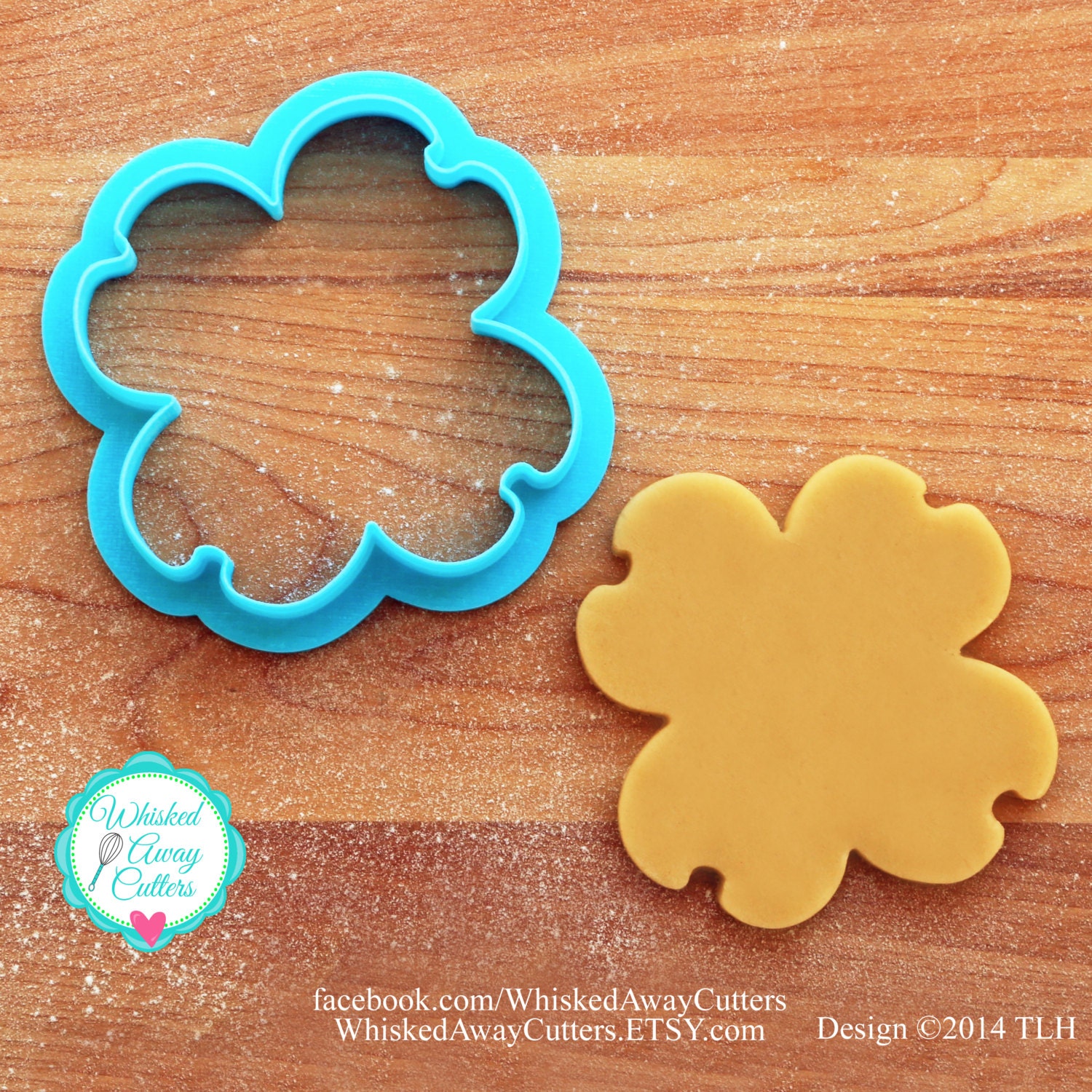 Dogwood Flower Cookie Cutter and Fondant Cutter Guideline