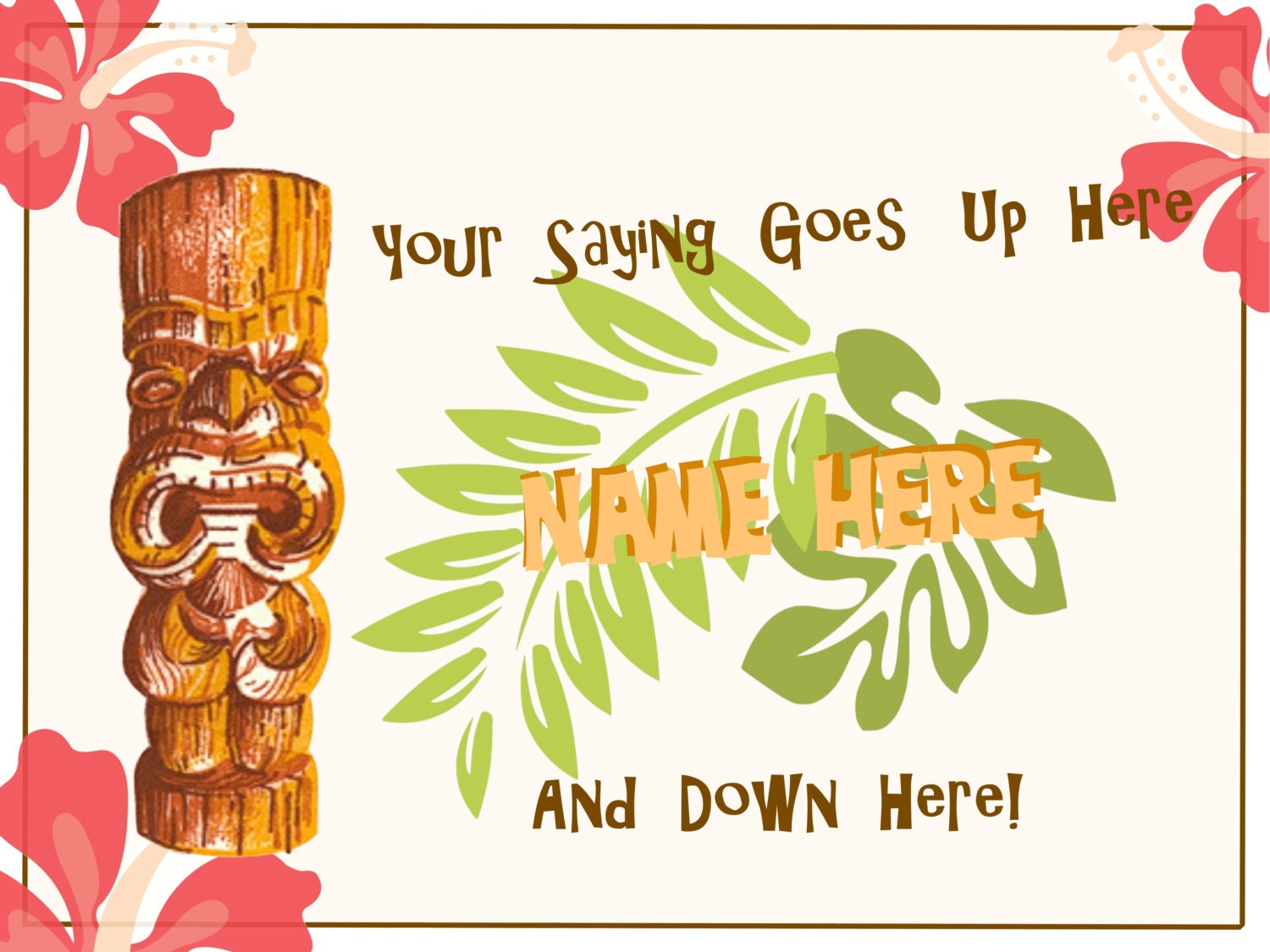 Printable Tiki Bar Sign "Tiki Bar" Sign. Great Gift Idea!