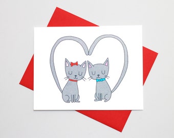 Unique cat anniversary card related items | Etsy