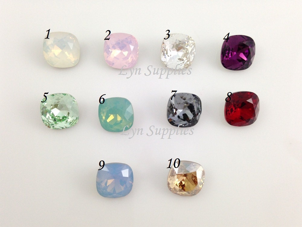 20pcs Swarovski 4470 12mm Fancy Stone Cushion Cut Crystal