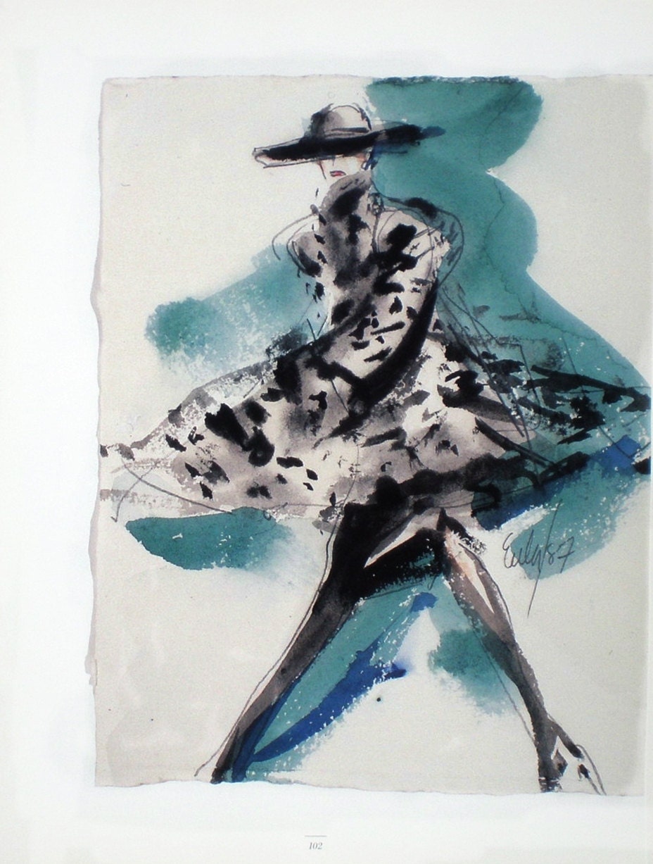 Two Joe Eula Fashion Illustrations Book by AnnesAccumulations