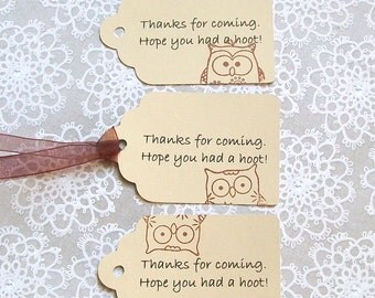 Owl thank you tags | Etsy