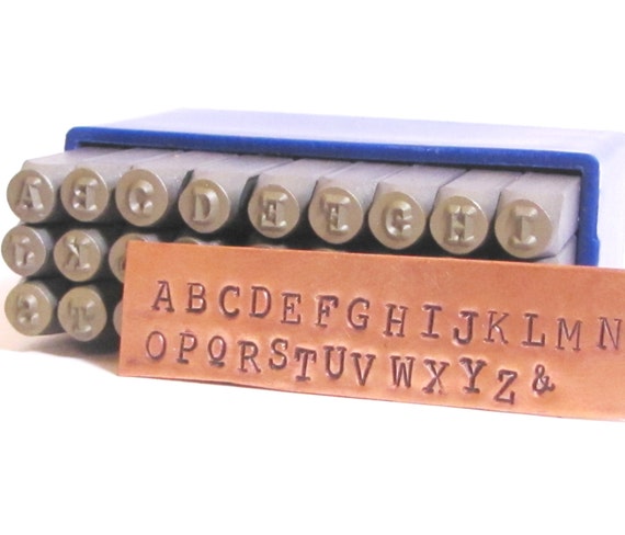 Typewriter Font Upper Case 3mm Metal Alphabet stamps for hand