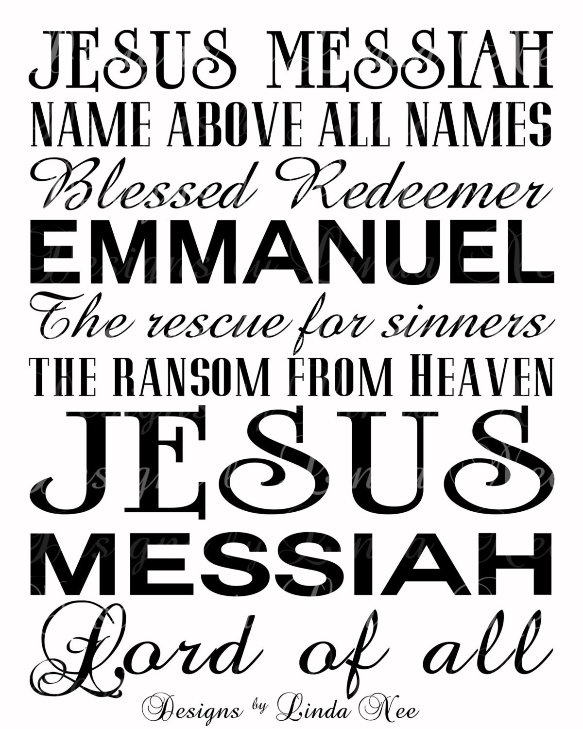 Printable JESUS Messiah Subway Art Wall Printable You Printable JESUS Messiah Subway Art Wall Printable You