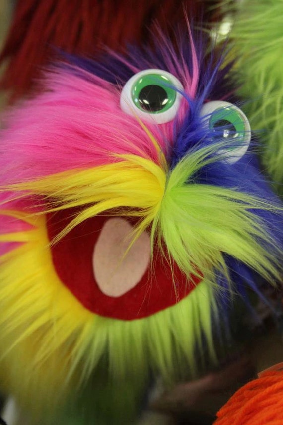 Items similar to Rainbow Monster Hand Puppet on Etsy