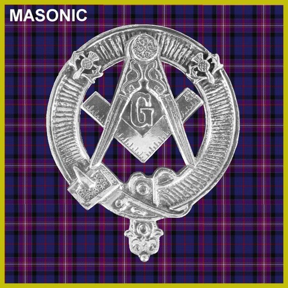 MASONIC Crest Scottish Cap Badge Freemasons Compass and Square