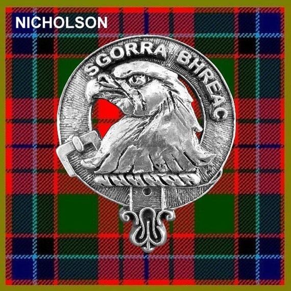 Nicholson Clan Crest Scottish Pewter Cap Badge CB01
