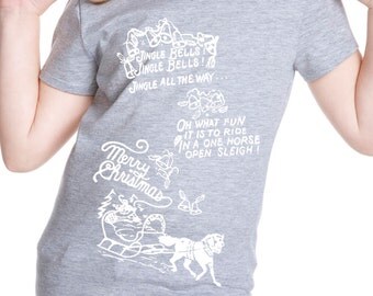 girls' Christmas shirt - vintage design JINGLE ALL The WAY - children's ...