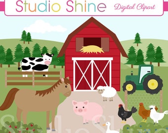 Farm Clipart - Farm Friends - Cute farmyard barnyard clip art for ...