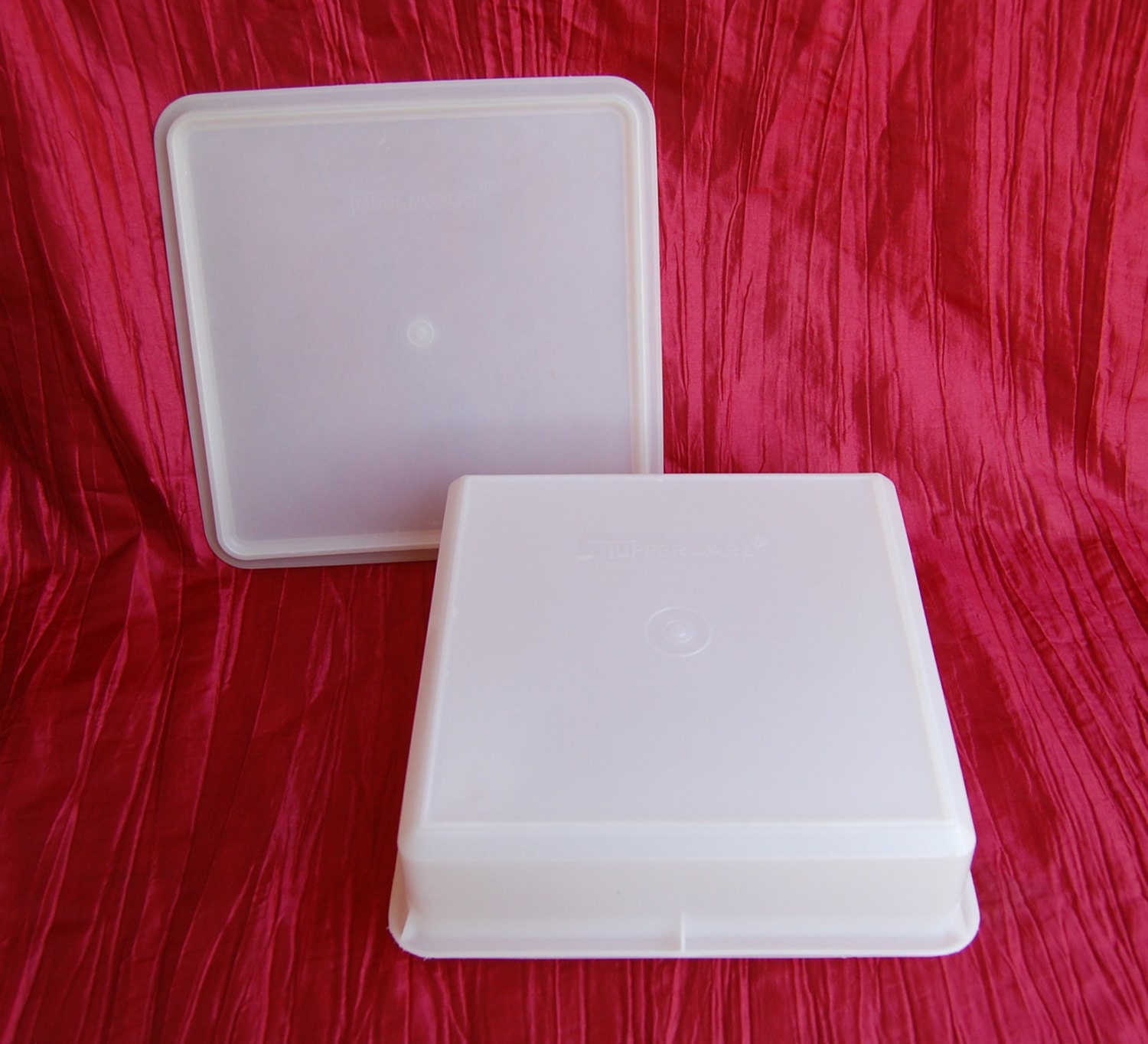 Vintage Tupperware Snack Stor Square Tupperware Storage for