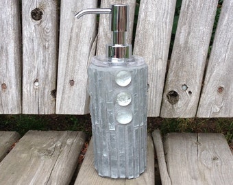 Clear textured Stained glass mosaic soap/lotion dispenser with pump ...