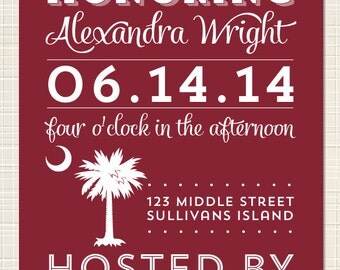 PRINTABLE - South Carolina Palmetto Tree and Moon USC Gamecocks ...