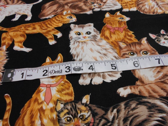 Cat Print Fabric Sewing Material Cat Lovers Fabric Cotton