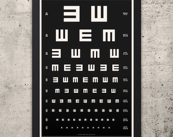 Vintage eye chart | Etsy