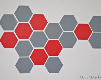 Hexagon wall decal | Etsy