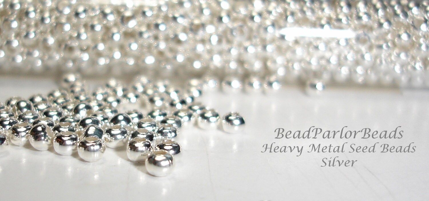 Silver Plated Metal Seed Beads Size 8/0 50 grams