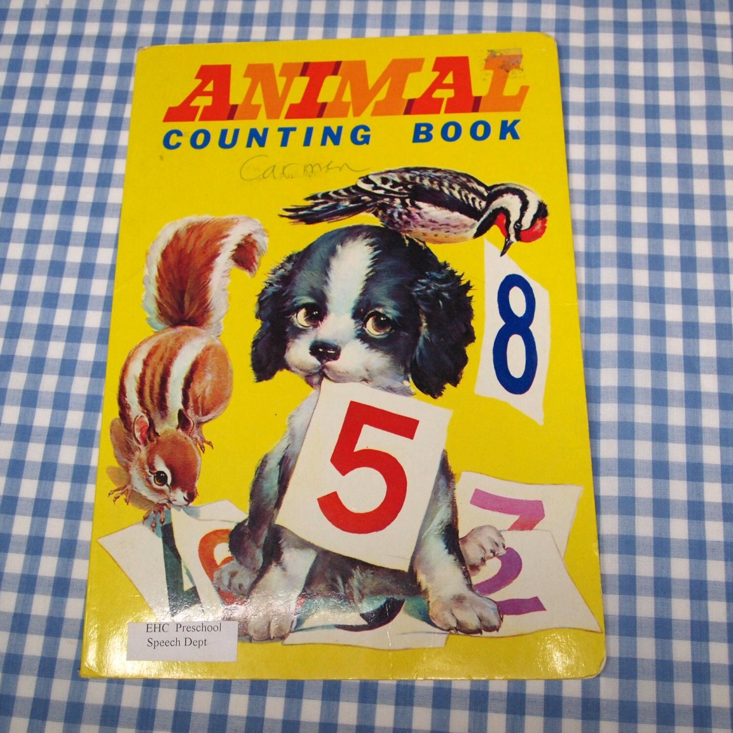 animal counting book vintage 1970s rare children's book